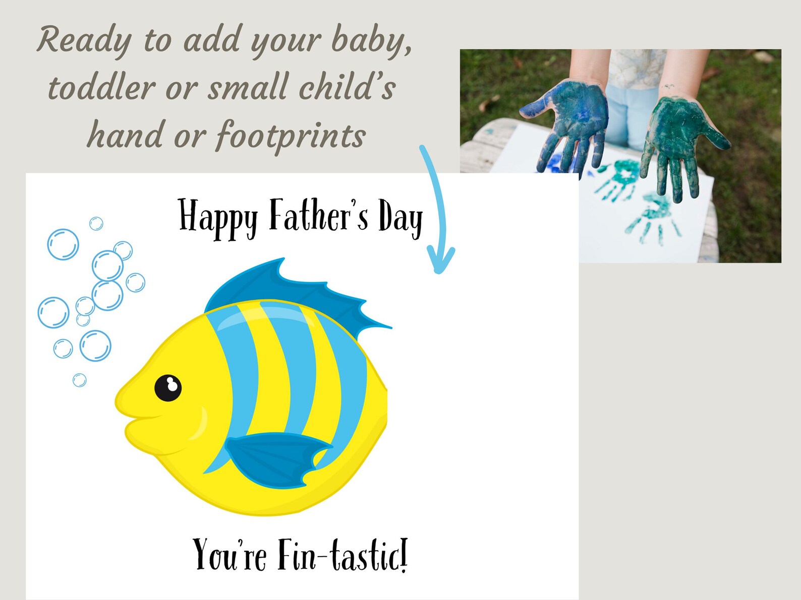 Kids Father's Day Handprint Craft Activity Printable, Cute Simple Craft ...