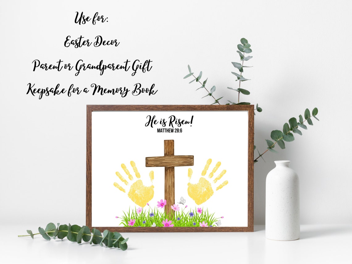 Easter He is Risen Handprint Craft Activity for Preschool Church Home ...
