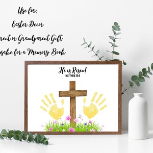 Easter He is Risen Handprint Craft Activity for Preschool Church Home ...