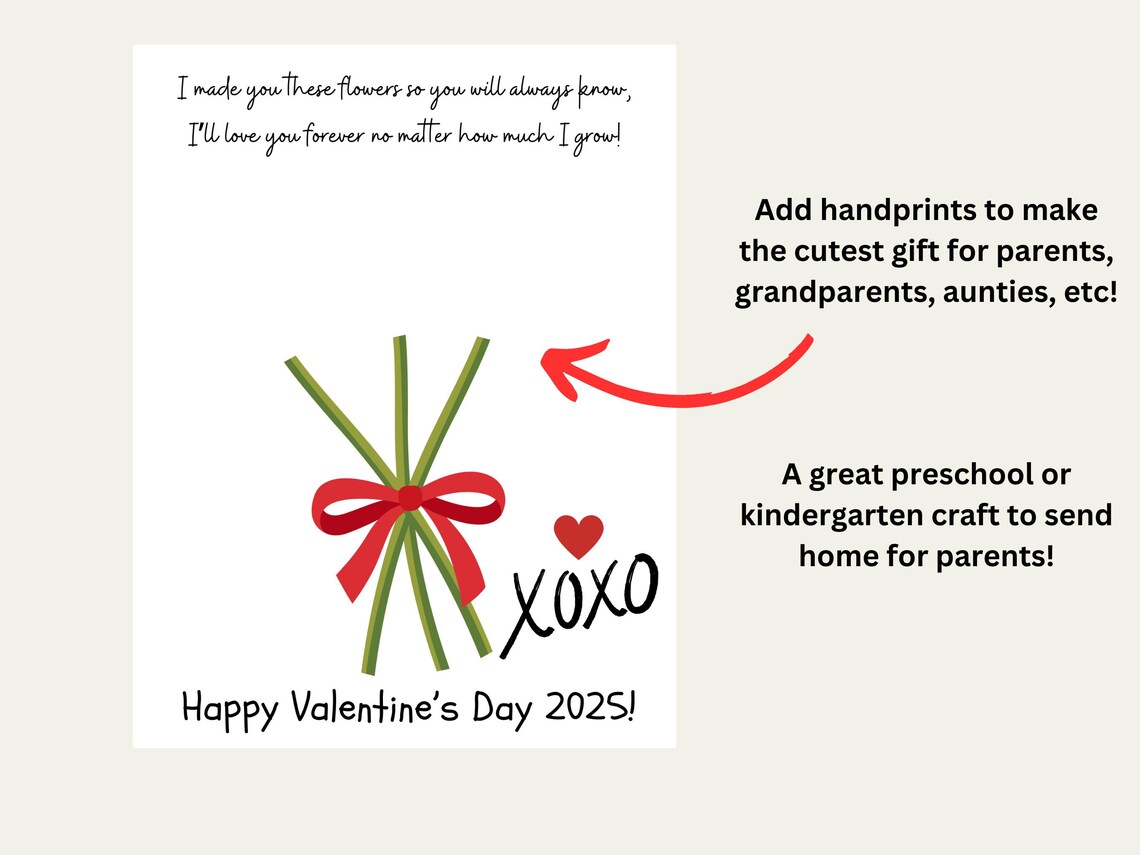 Kids Valentine's Day Handprint Bouquet Classroom Craft for Teachers ...