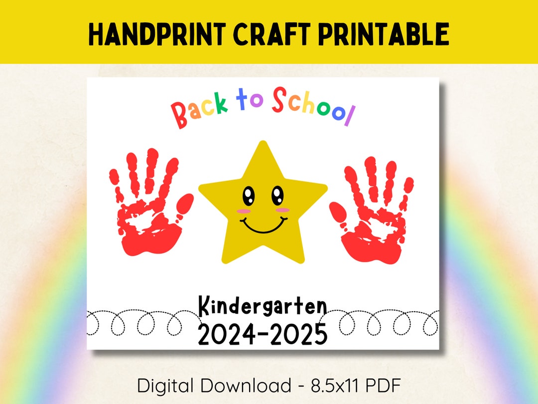 Kindergarten Back to School Handprint Craft for Kids - Fun Back to ...