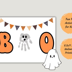 Kids Halloween Boo Ghost Handprint Craft Printable, Daycare or ...