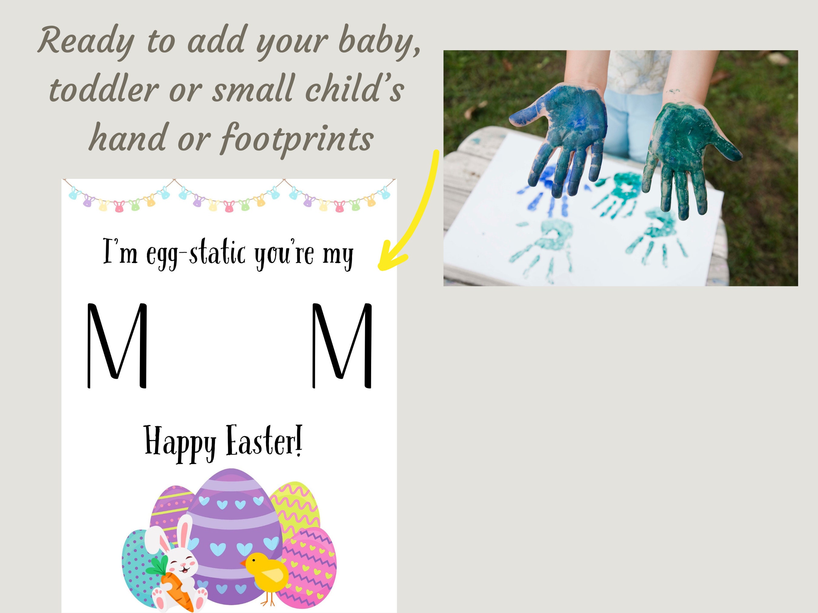 Easter Kids Handprint Classroom Craft for Teachers Mom Gift Keepsake ...