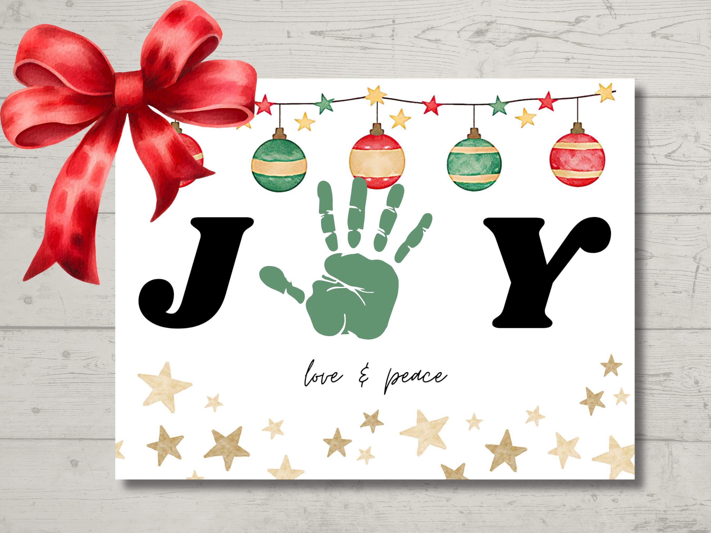 Kids JOY Handprint Christmas Craft Activity for Kids, Fun Holiday Art ...