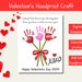 Kids Valentine's Day Handprint Craft Printable Bouquet Parent Gift ...