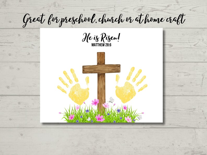 Easter He is Risen Handprint Craft Activity for Preschool Church Home ...