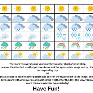 Classroom Weather Tracker Monthly Printable Weather Calendar Tracker ...
