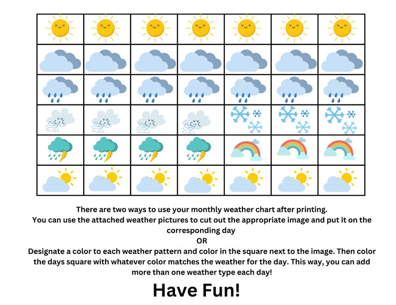 Classroom Weather Tracker Monthly Printable Weather Calendar Tracker ...