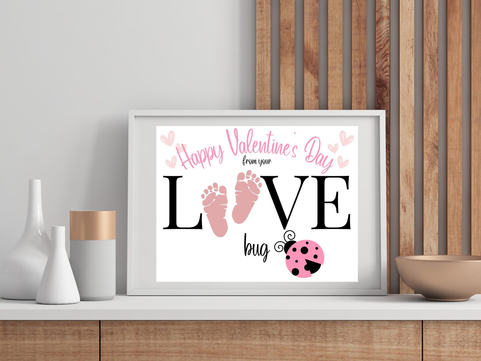 Valentine's Day Handprint Kids Craft Printable, Love Bug Parent Gift ...