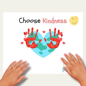 Kindness Handprint Craft Art: Kids Activity, Daycare Printable (PDF) - Etsy