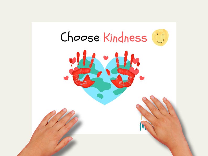 Kindness Handprint Craft Art: Kids Activity, Daycare Printable (PDF) - Etsy