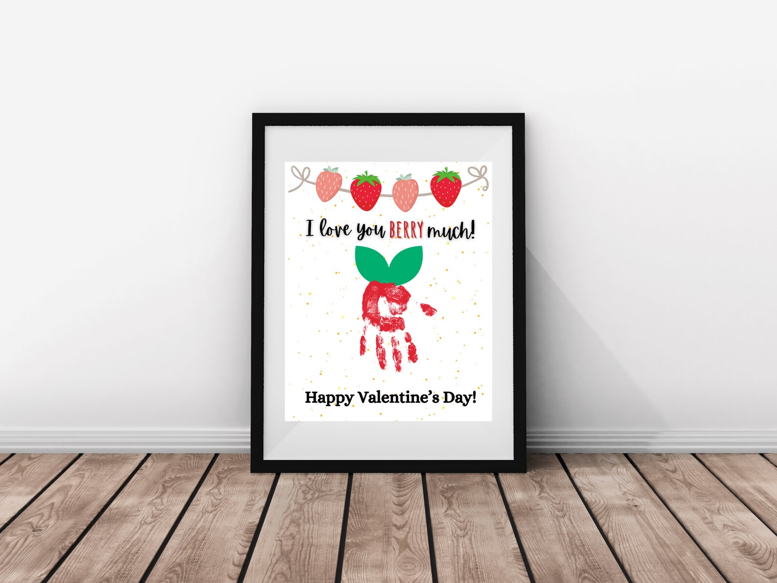 Kids Valentine's Day Craft Handprint Art Love You Berry Much Kids ...
