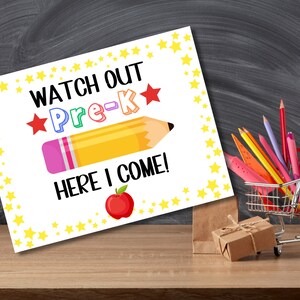 Pre-k Back to School Printable Sign: Photo Prop (digital Download) - Etsy