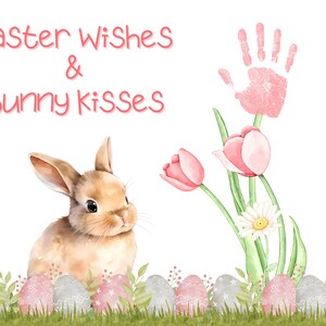 Kids Easter Bunny Handprint Craft Activity Printable | Easter Craft ...