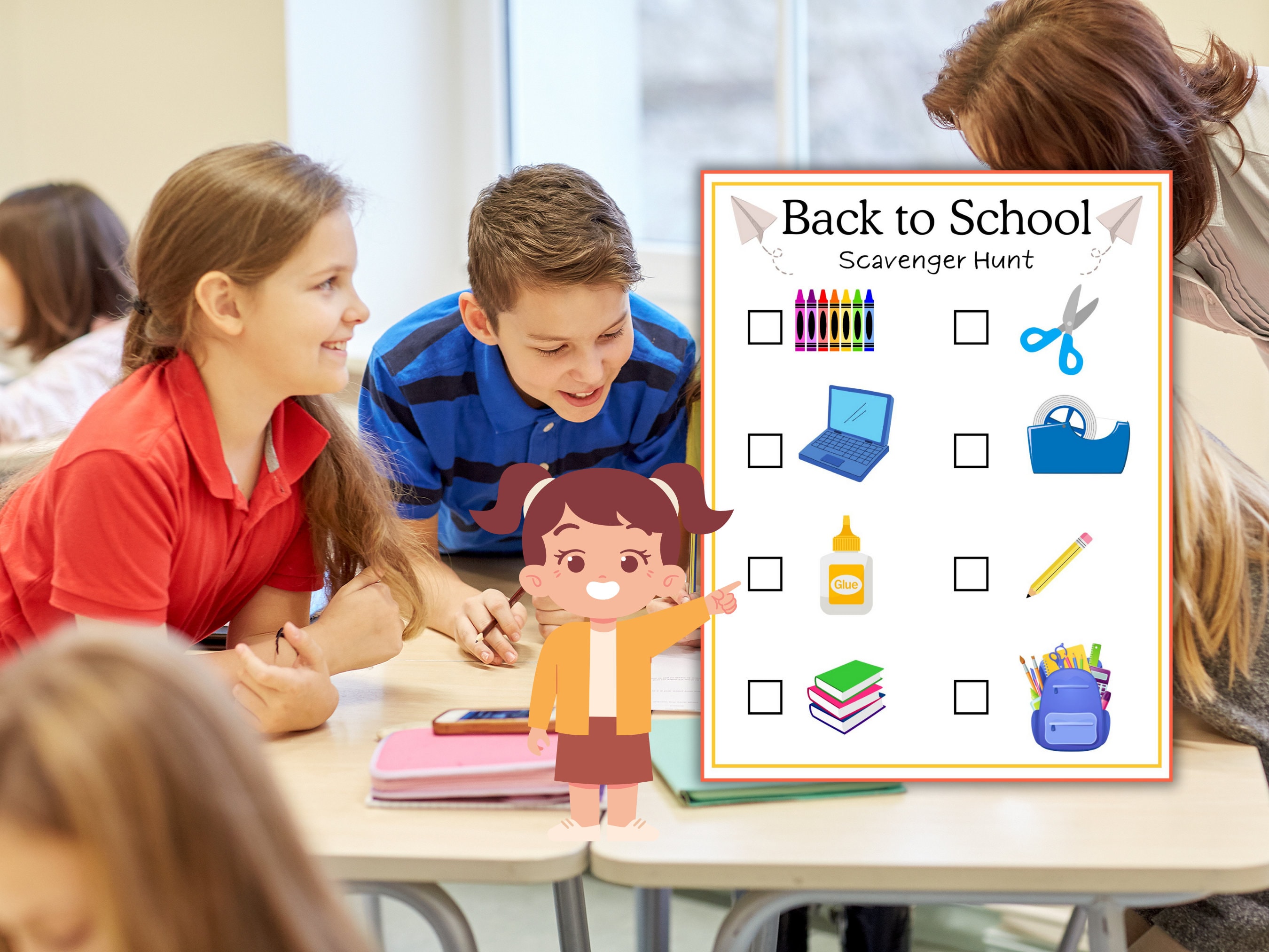 Back to School Scavenger Hunt Printable for Kids Classroom Game Back to ...