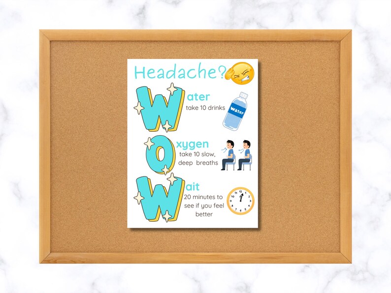 Nurses Office Printable for Health Room, School Nurse Headache Wall ...
