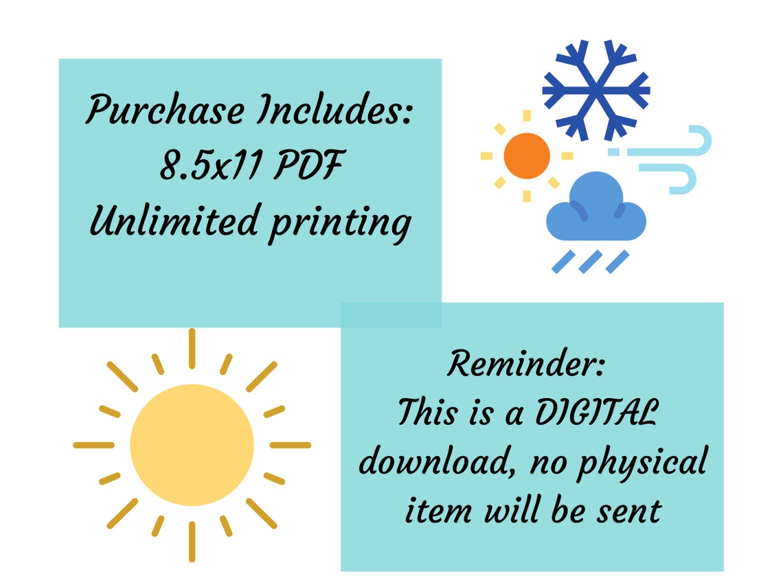 Classroom Weather Tracker Monthly Printable Weather Calendar Tracker ...