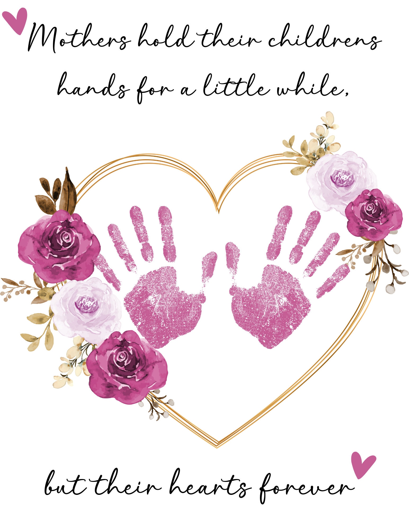 Kids Mothers Day Handprint Craft Printable Gift For Mom From Baby ...