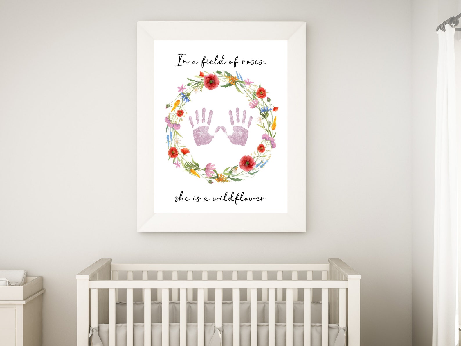 Girl Handprint Craft She is a Wildflower Printable Room Decoration Gift ...