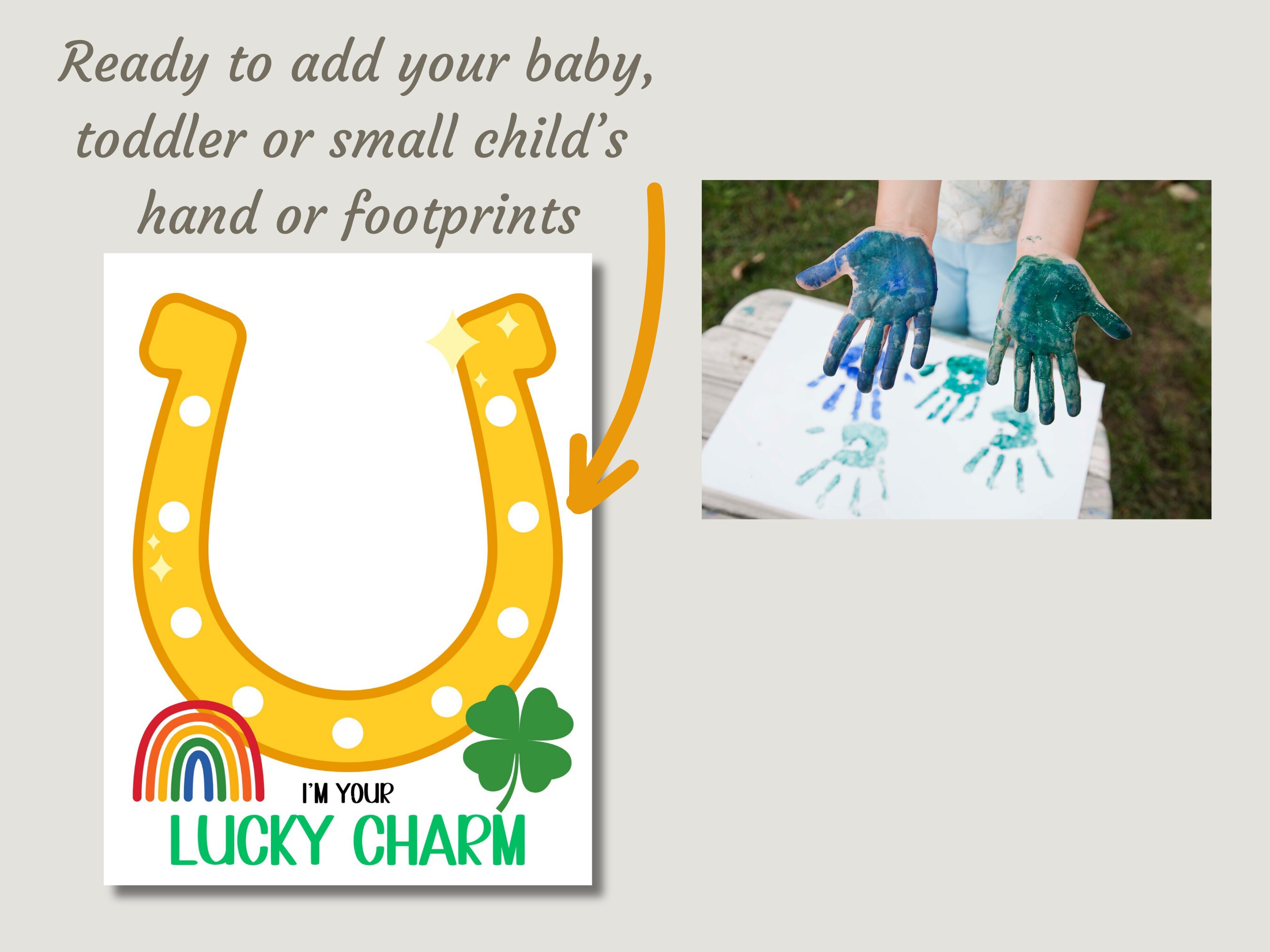 St Patricks Day Handprint Craft Lucky Charm Printable Daycare ...