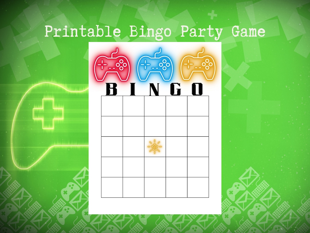 Video Game Blank Bingo Card Tween Gamer Birthday Ice Breaker Bingo ...