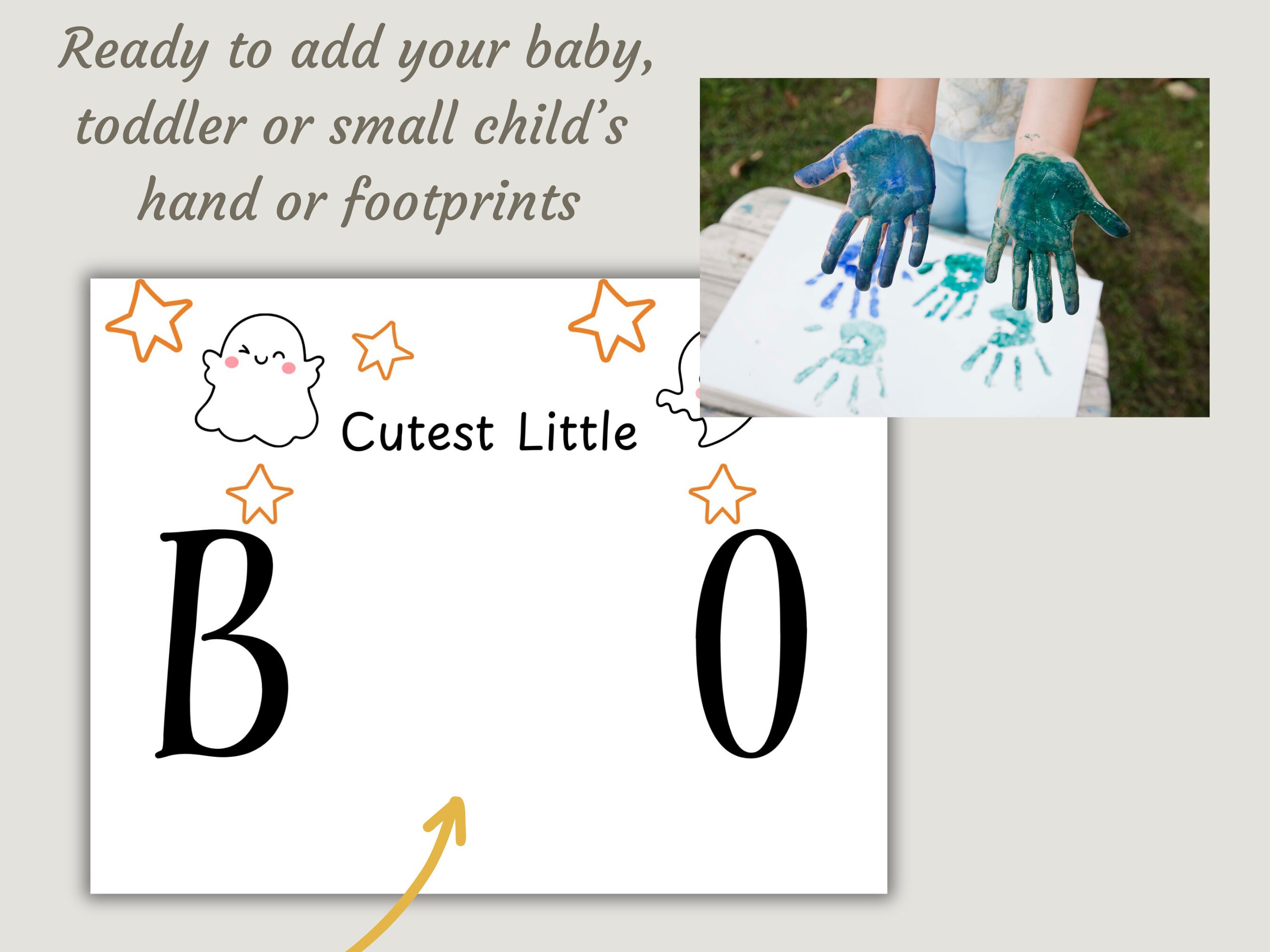 Halloween Boo Ghost Handprint Craft: Kids Art Activity (digital ...