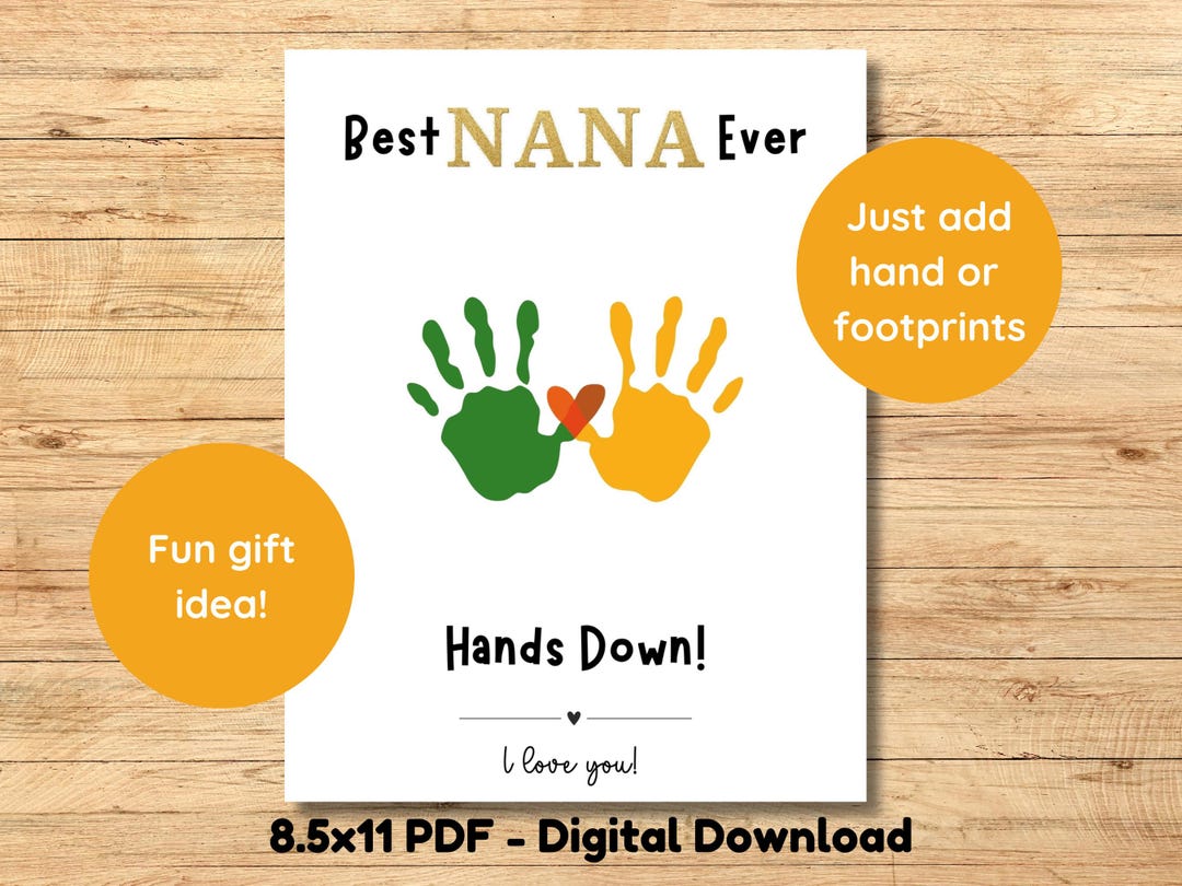 Best Nana Ever Handprint Craft Printable - Cute Easy Gift for ...