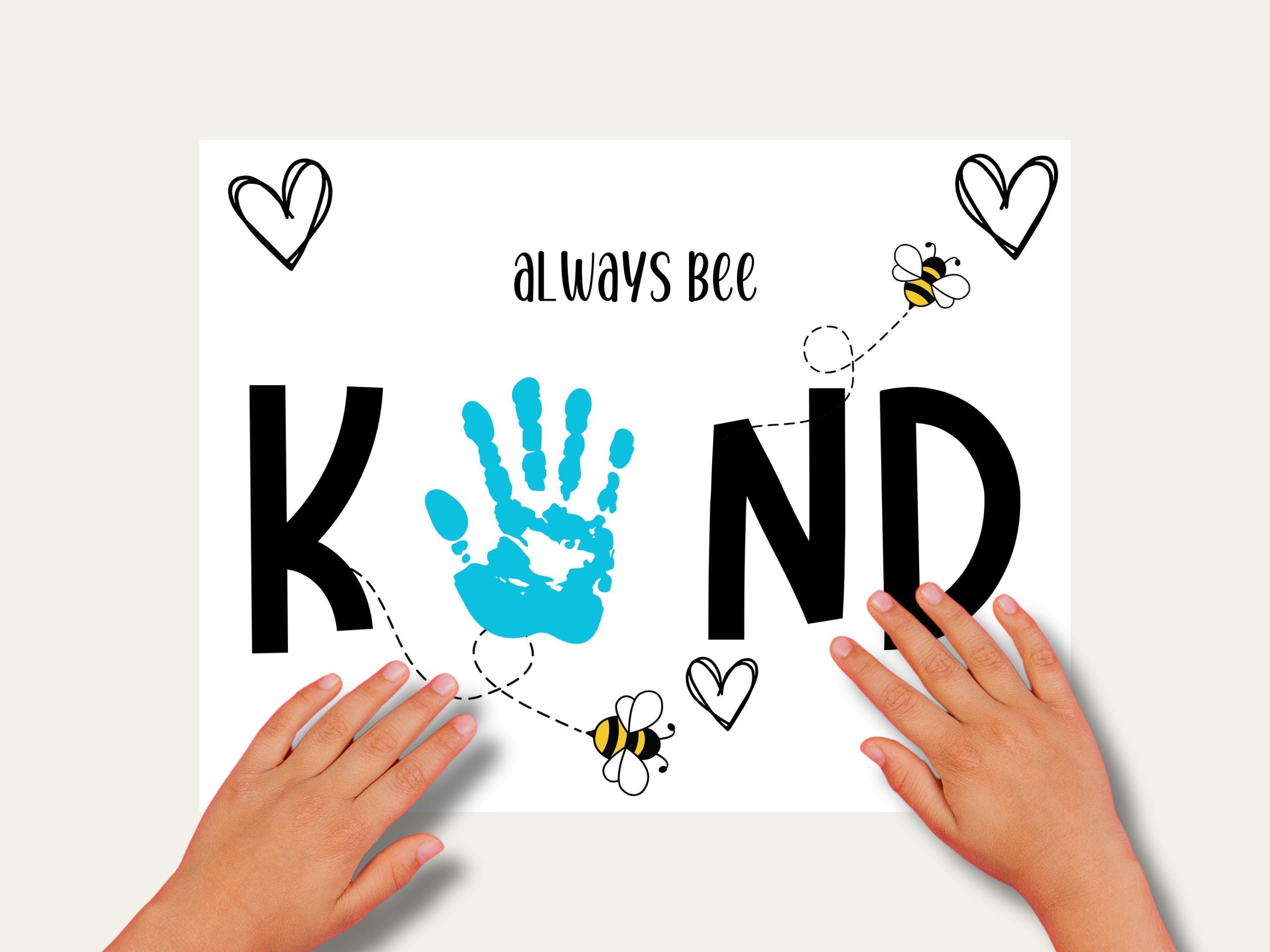 Bee Kind Handprint Craft: Kids Printable Activity (PDF) - Etsy