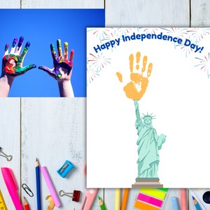 Kids Fourth of July Handprint Craft Printable Activity Independence Day ...