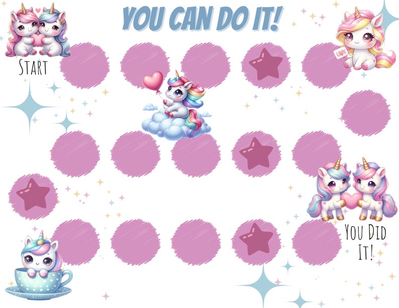Unicorn Reward Chart Printable Tracker for Girls | Track Positive ...
