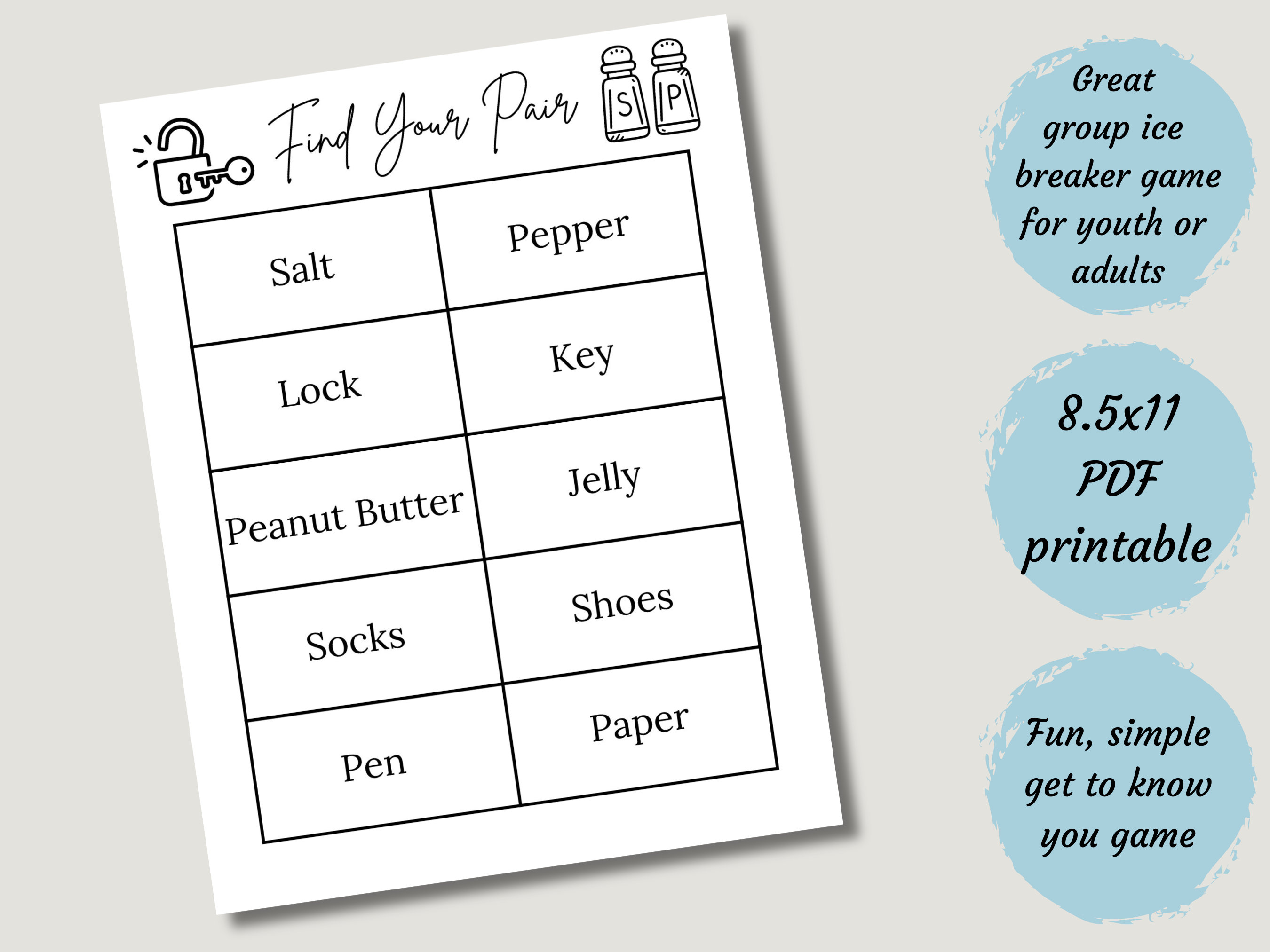 Ice Breaker Group Game Printable - Icebreaker Classroom Mixer or Team ...