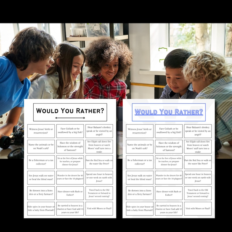 Teen Bible Ice Breaker Group Game Printable - Would You Rather - Youth ...