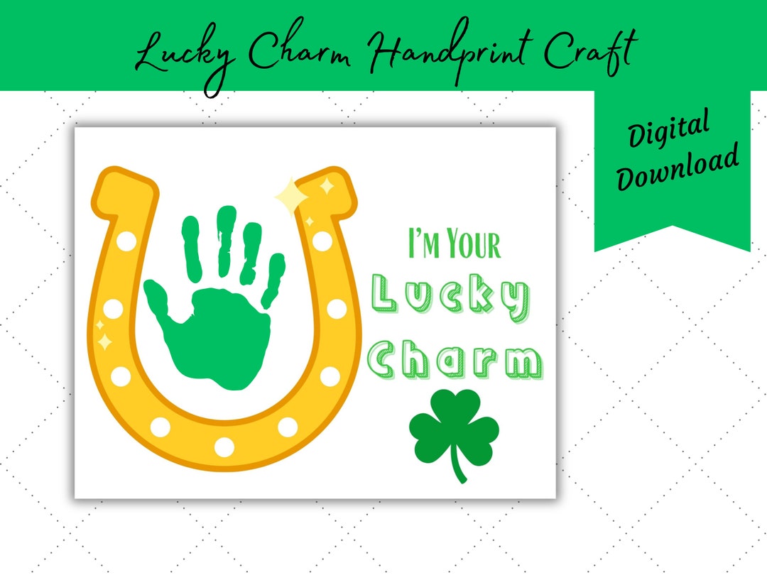 Kids St Patricks Day Handprint Craft Lucky Charm Printable | Daycare ...