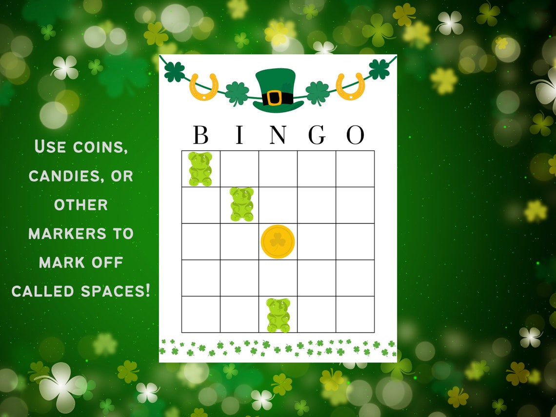 St Patricks Day Bingo Sheet Blank, School Party Game, Group Family ...