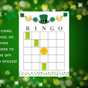 St Patricks Day Bingo Sheet Blank, School Party Game, Group Family ...
