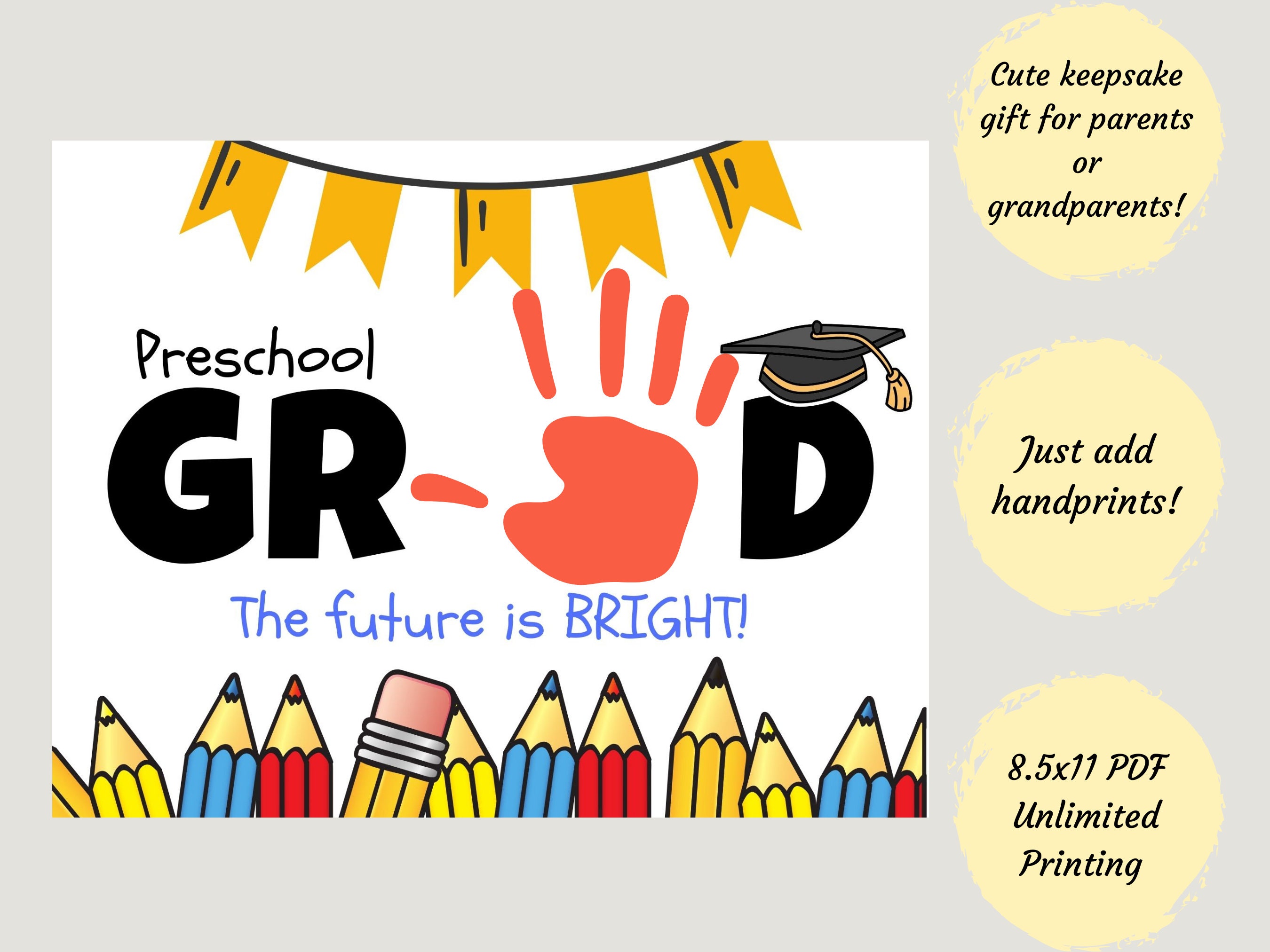 Preschool Graduation Handprint Craft Teacher Resource or Homeschool ...