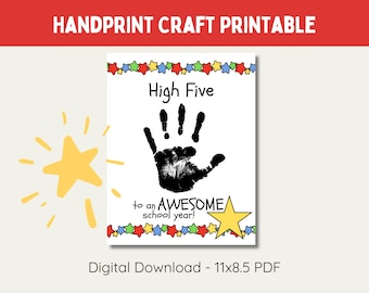 Back to School High Five Handprint Craft for Kids - Fun First Day of ...