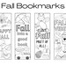 Printable Coloring Fall Bookmarks - Set of 4 Cute Bookmarks - Students ...