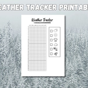 Weather Tracker Printable | Daily Weekly Monthly Weather Chart | Great ...