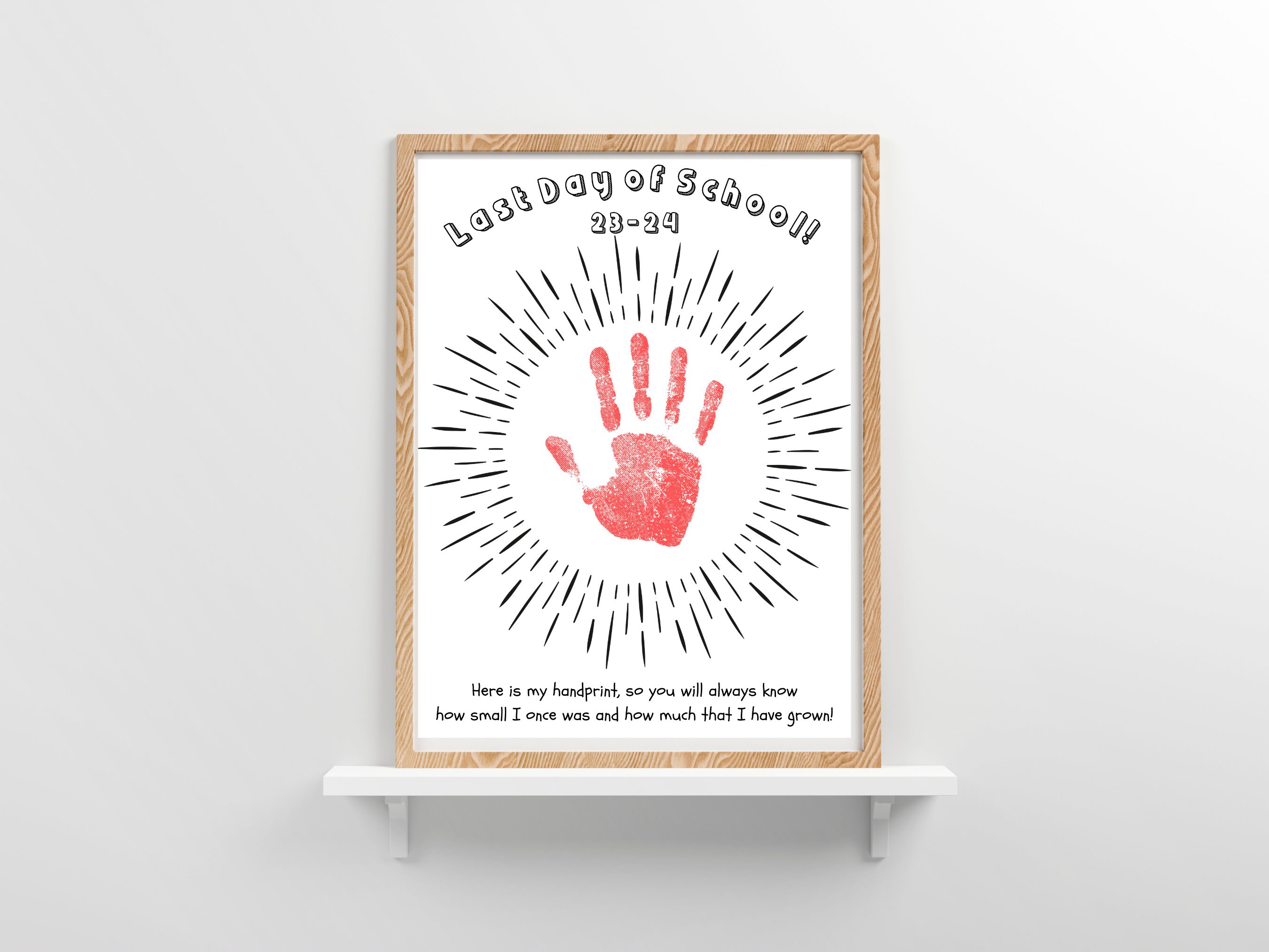 Last Day of School Handprint Craft Printable for Kids Cute End of the ...