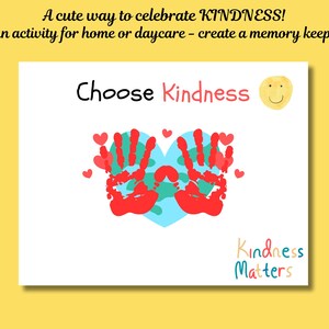 Kindness Handprint Craft Art: Kids Activity, Daycare Printable (PDF) - Etsy