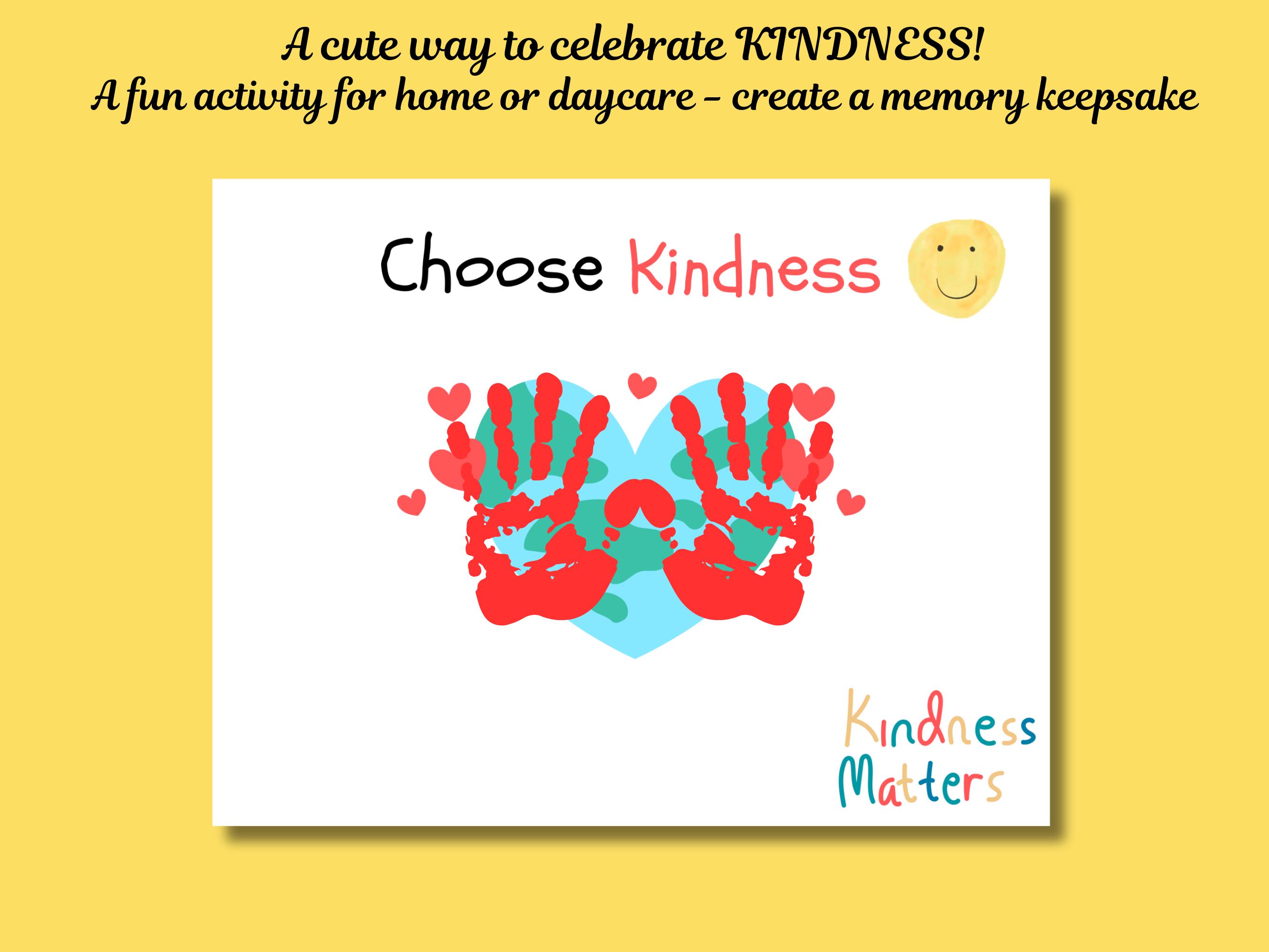 Kindness Handprint Craft Art: Kids Activity, Daycare Printable (PDF) - Etsy