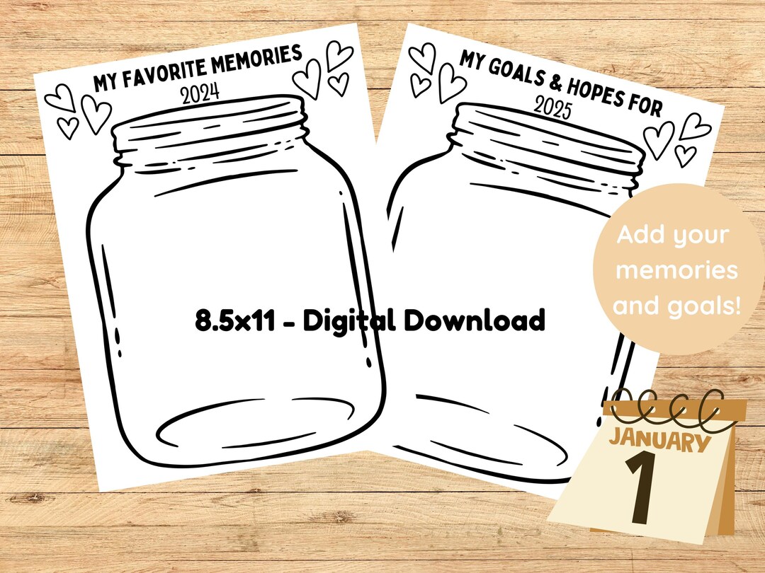 Kids New Years Eve Printable Memory Jar Craft Activity, Keep Memories ...