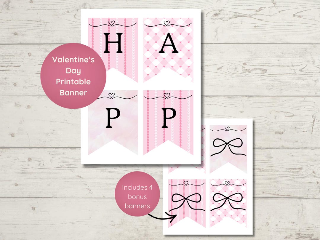Valentine's Day Banner Printable Decor | Digital Download Valentines ...