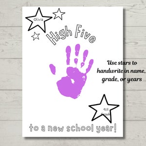 Back to School High Five Handprint Craft for Kids - Fun First Day of ...