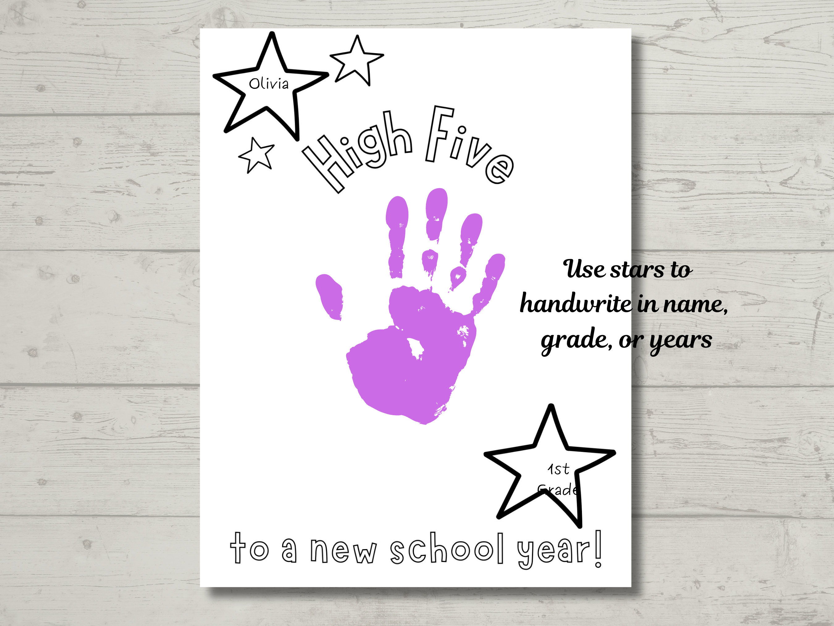 Back to School High Five Handprint Craft for Kids Fun First Day of ...