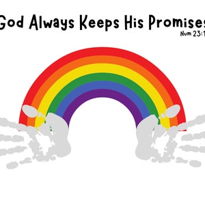 Church Kids Craft God Keeps His Promises Rainbow Handprint Activity for ...
