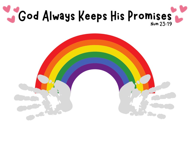 Church Kids Craft God Keeps His Promises Rainbow Handprint Activity for ...