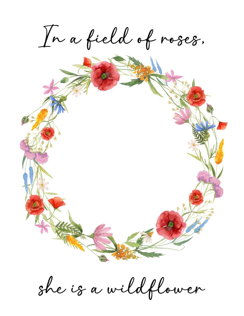 Girl Handprint Craft She is a Wildflower Printable Room Decoration Gift ...