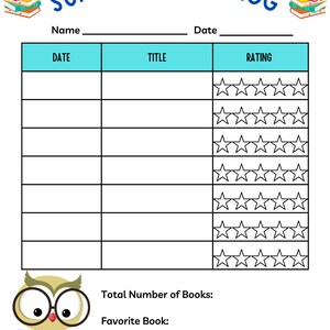 Summer Reading Log Tracker Printable for Kids and Adults, Summer Book ...
